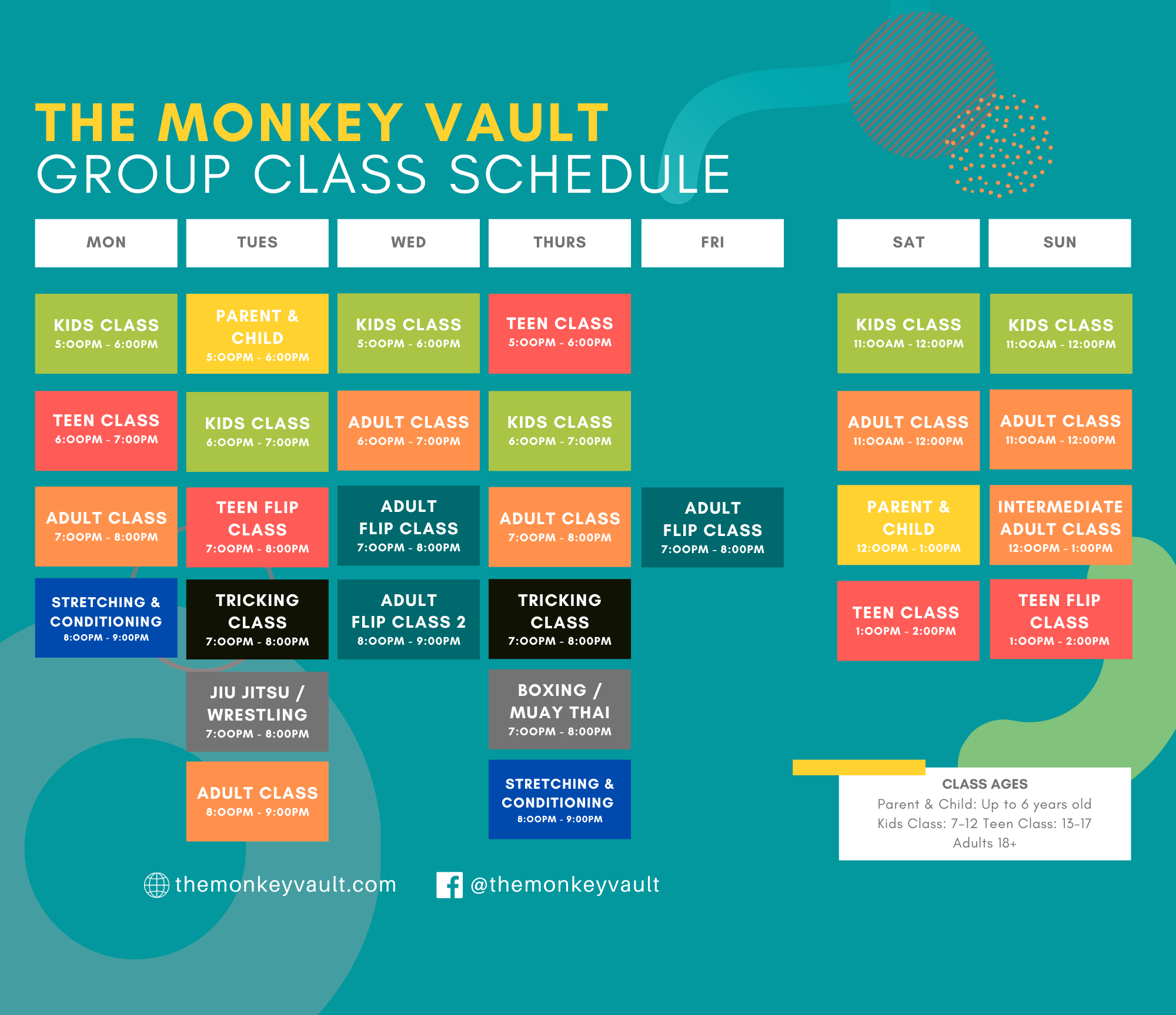 than 30 minutes to any of our classes however you are welcome to ...